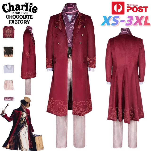 WILLY WONKA COSTUME Charlie and the Chocolate Factory Cosplay Outfit ...