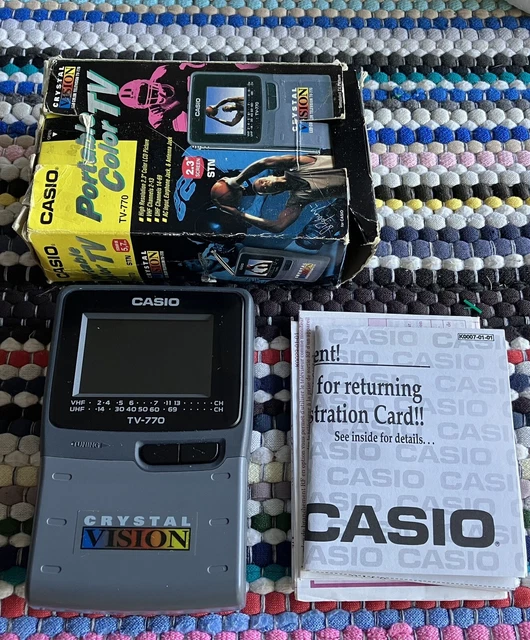 CASIO CRYSTAL VISION Pocket Handheld Color TV-770 VINTAGE FOR PARTS OR ...