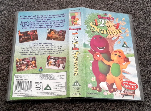 BARNEY THE DINOSAUR Barney 1-2-3-4 Seasons Purple Pal Vhs Video Kids ...