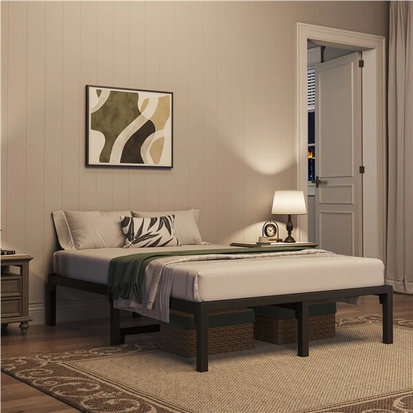 SINGLE/DOUBLE/KING QUICK LOCK Metal Bed Frame 36.5cm, 5-minute Assembly ...