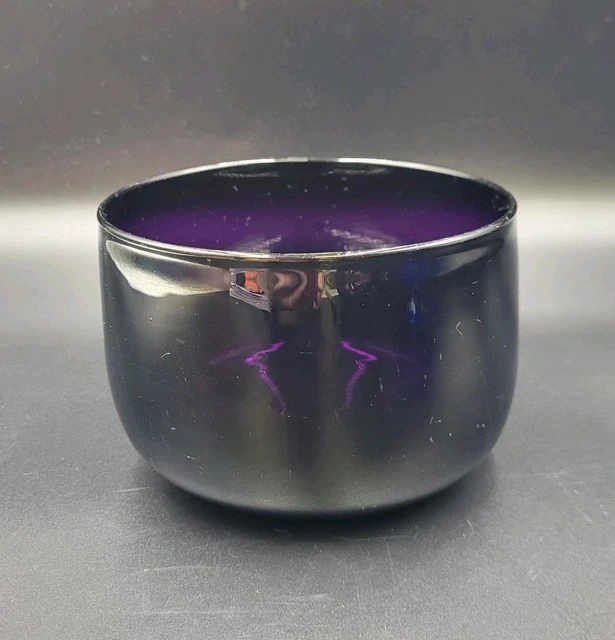 ANTIQUE LATE GEORGIAN/EARLY Victorian Dark Amethyst Glass Finger Bowl ...