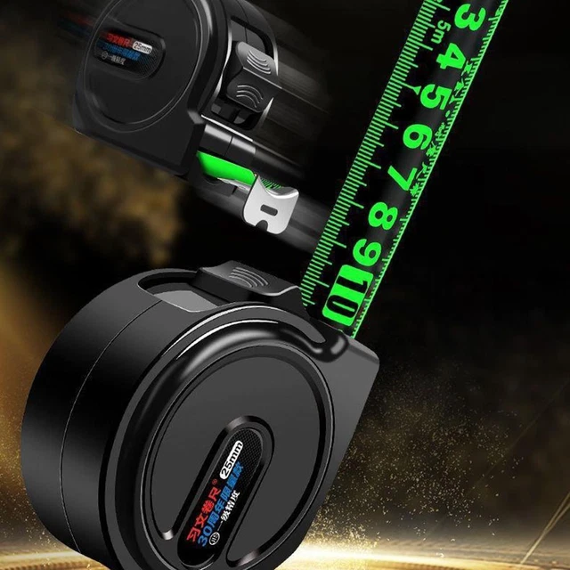 FLUORESCENT STEEL TAPE Measure Self Locking Workbench Ruler DIY Rule ...