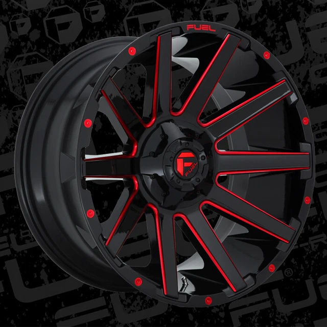 20 INCH RED Wheels Rims Chevy Silverado Truck 2500 3500 20x9" +1mm Fuel ...