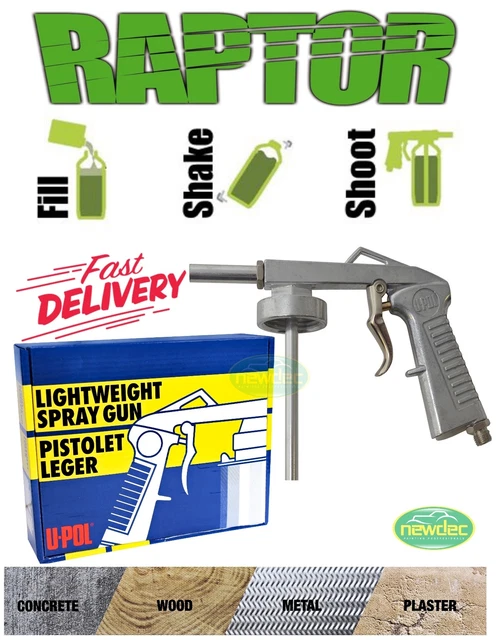 UNDERBODY COATING GUN Stone Guard Spray Air Body Deadener Paint Raptor ...