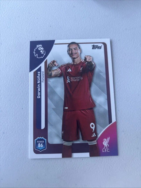 TOPPS PREMIER LEAGUE 2026 25/26 Darwin Nunez Liverpool FC Base Card £1. ...