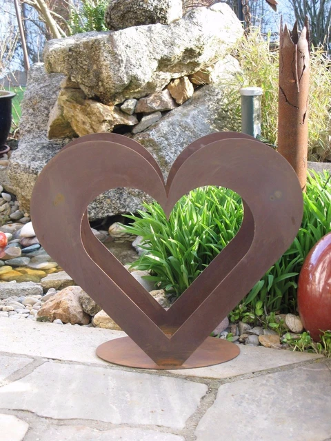 HERZ AUS METALL - Holz-Regal - Edel-Rost - Garten Terrasse - TOLL ... HERZ AUS METALL - Holz-Regal - Edel-Rost - Garten Terrasse - TOLL ...