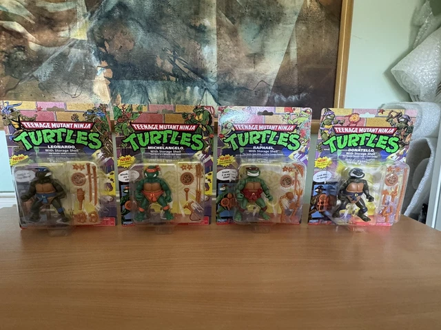 TEENAGE MUTANT NINJA Turtles With Storage Shells Full 4x Set TMNT Retro ...