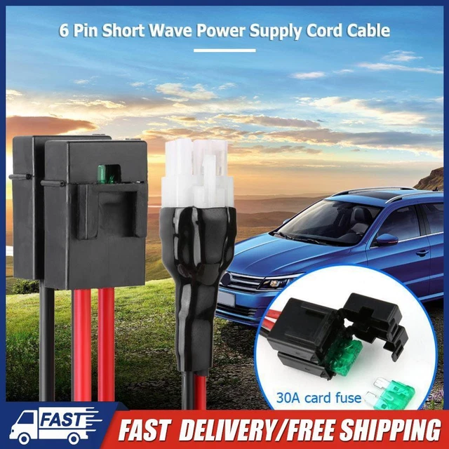 1M 30A FUSE 6 Pin Short Wave Power Supply Cord Cable for ICOM IC-725A ...
