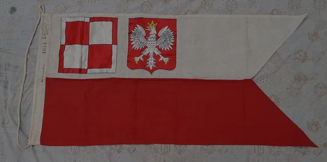 WW2 BRITISH MADE POLISH EXILED Air Force RAF POLAND FLAG 3 foot 1943 ...