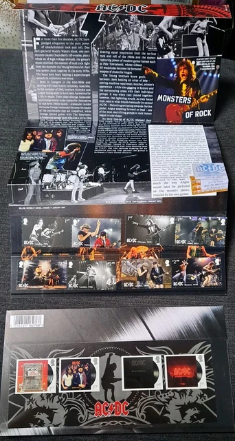 AC/DC ROYAL MAIL Stamp Display Sheet Presentation Pack. Brand New ...
