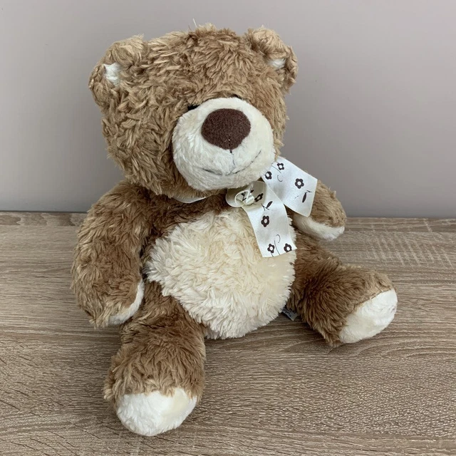 CUDDLES TIME BROWN Teddy Bear Soft Toy Floral Bow £12.99 - PicClick UK