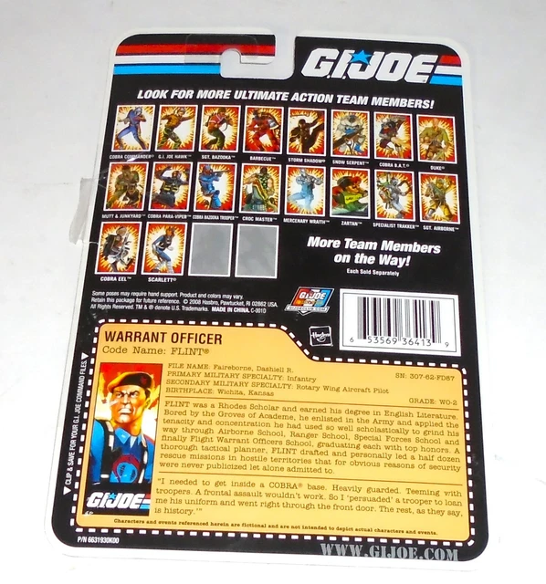 G I JOE File I.D. Card Filecard Cartoon Series 2008 Flint V13 EUR 3,00 ...