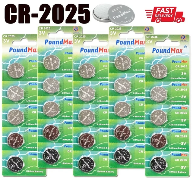CR2025 2025 DL2025 3V Lithium Coin Button Battery For Watches Key Fobs ...