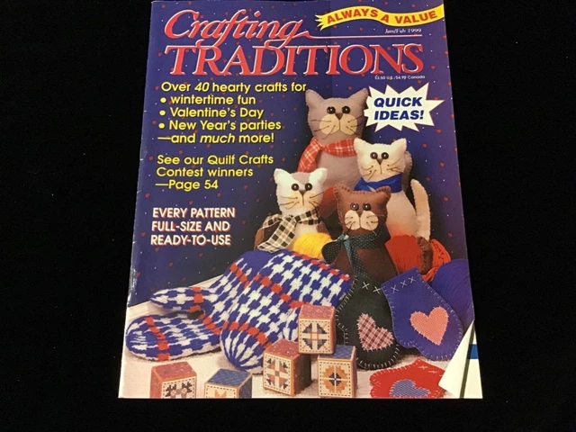 CRAFTING TRADITIONS MAGAZINE Jan/Feb 1998 Valentine and Winter Crafts £ ...