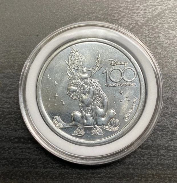 DISNEY 100 YEARS of Wonder Medallion Coin Token - Olaf Sven Frozen ...