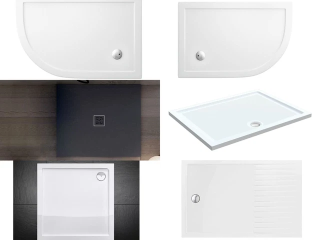 SHOWER TRAY SQUARE/RECTANGLE/OFFSET Quadrant Slimline 30/40mm White ...