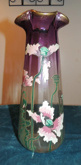 VASE LEGRAS ÉMAILLÉ décor floral art nouveau MONTJOYE EUR 110,00 - PicClick FR