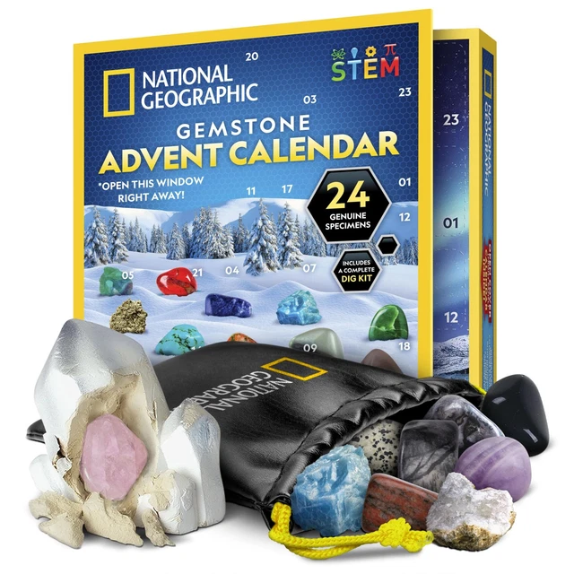 NATIONAL GEOGRAPHIC 2025 Gemstone Advent Calendar Christmas Countdown ...