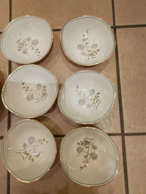 RARE VINTAGE CROWN Devon Fieldings Meadow Vale Set 6 Desert Bowls ...