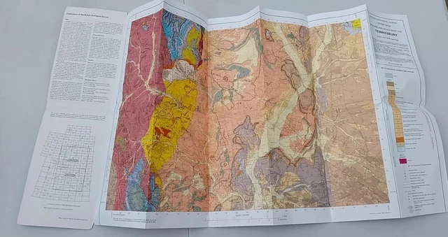 ORDNANCE SURVEY GEOLOGICAL Map, Tewkesbury, Solid & Drift, Folded Map ...