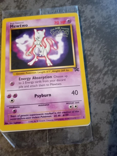 POKÉMON MEWTWO RARE 1999 Film Black Star Promo Card £10.50 - PicClick UK