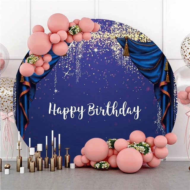 ROUND GLITTER AND Purple Theme Happy Birthday Backdrop $37.79 - PicClick AU