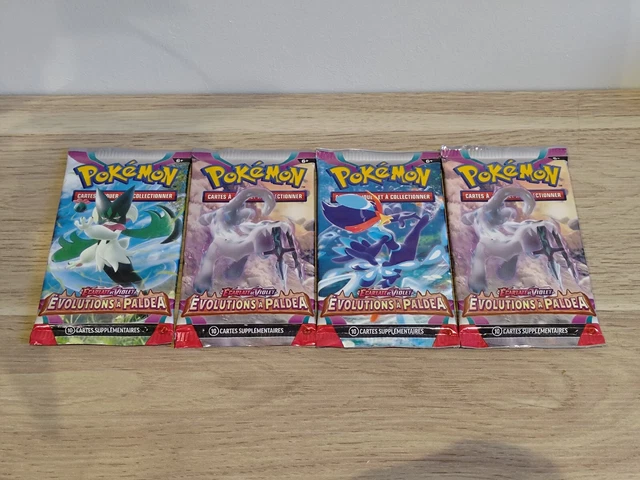 LOT 4 BOOSTERS Pokémon Evolution à Paldea FR scellés sous Blister EUR ...