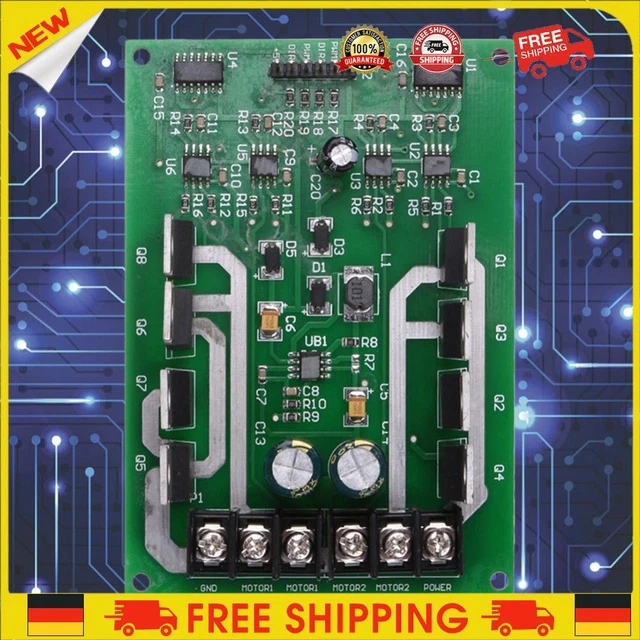 SCHEDA MODULO DRIVER doppio motore H-Bridge DC MOSFET IRF3205 3-36V 10A ...