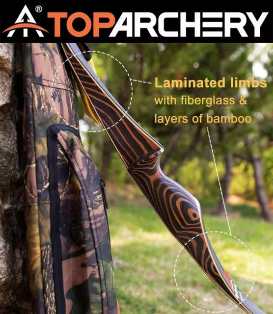 HANDMADE WOODEN LONGBOW Traditional Archery Recurve Bow 20-70lb Hunting ...