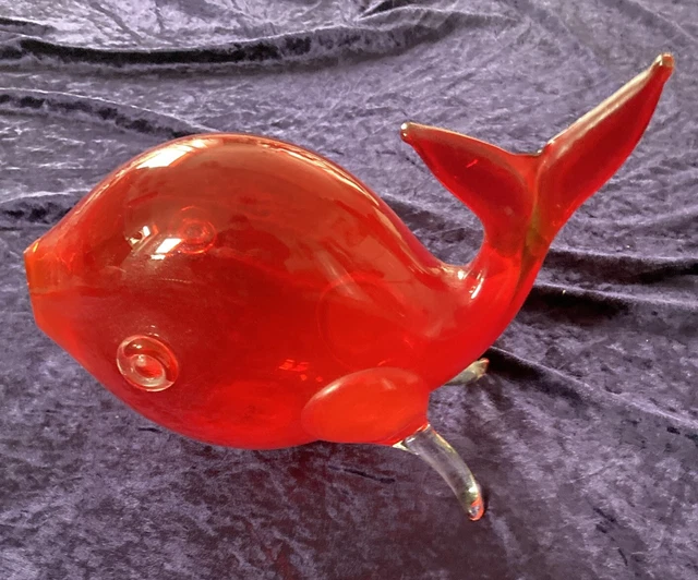 50S MURANO GLAS Fisch Objekt Vase big glass fish made in Italy verre ...