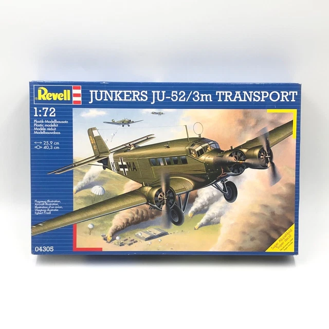 REVELL JUNKERS JU52/3M Transport 1:72 Aircraft Model Kit 04305 EUR 46 ...