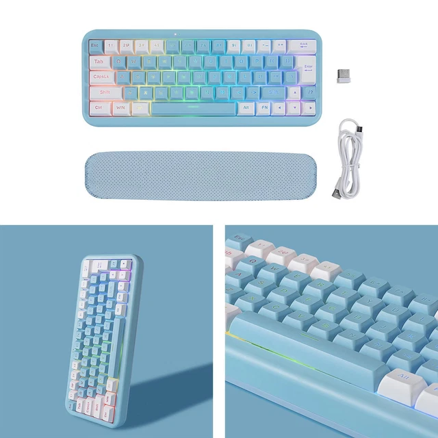 RGB WIRELESS MECHANICAL Keyboard Kit for Gaming Office Home Women Men ...