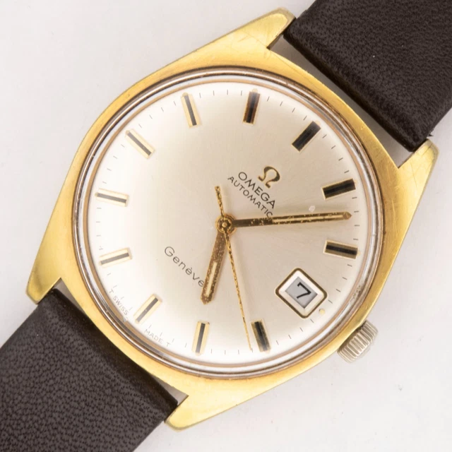 OROLOGIO DA POLSO Vintage Omega Geneve Placcato Oro & Acciaio Santo ...