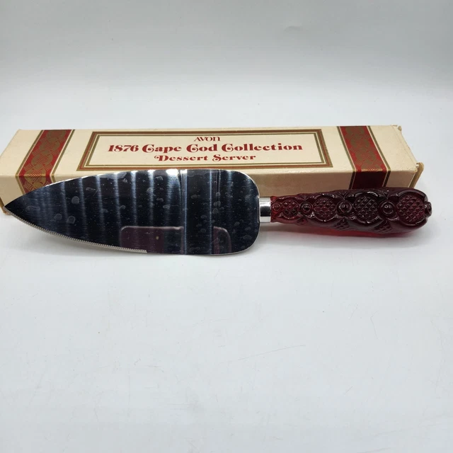 VINTAGE AVON CAPE Cod 1876 Collection Ruby Red Glass Dessert Pie Server ...