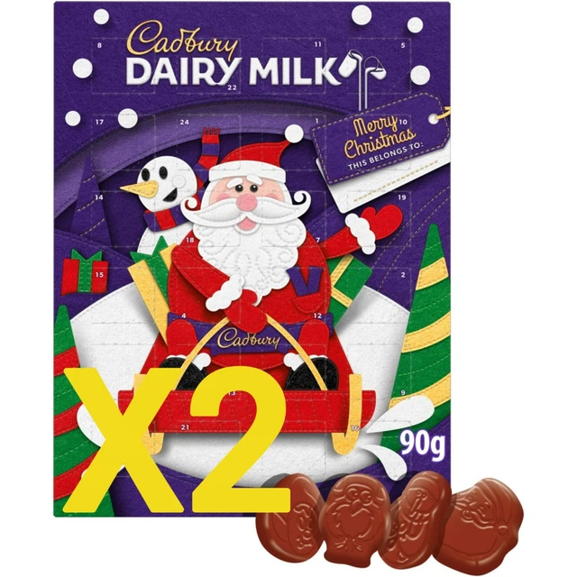 2 X CADBURY Dairy Milk Advent Calendar Chocolate Christmas Advent ...