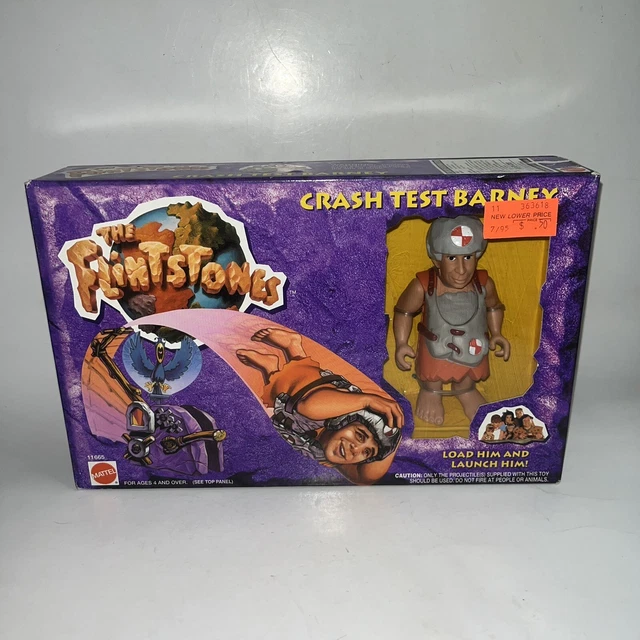 THE FLINTSTONES MOVIE Crash Test Barney Action Figures 1993 Mattel £17. ...