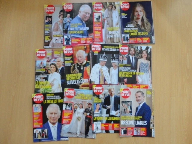 LOT 12 MAGAZINES POINT DE VUE 2023 Prince Charles Harry famille royale ...