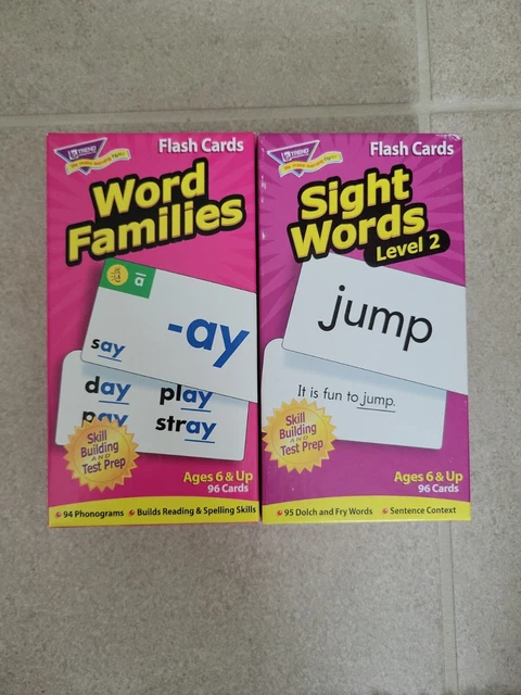 TREND FLASH CARDS Word Families And Sight Words Level 2 Complete Sets ...