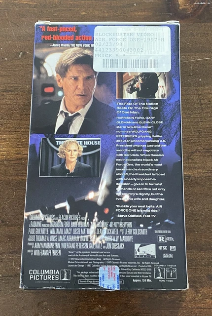 AIR FORCE ONE (VHS, 1997) Harrison Ford VHS Tape Prior Rental ...