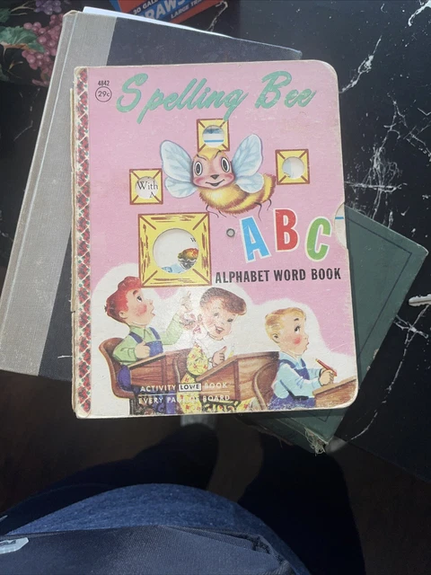 RARE VTG SPELLING Bee ABC Alphabet Word Book 1958 Lowe Activity Wheel ...