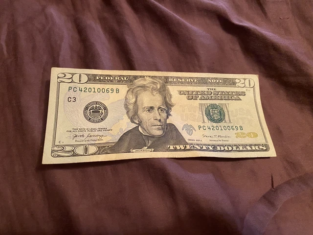 RARE FANCY SERIAL number 20 dollar bill 2017 A 420 69 Meme Joke Serial ...