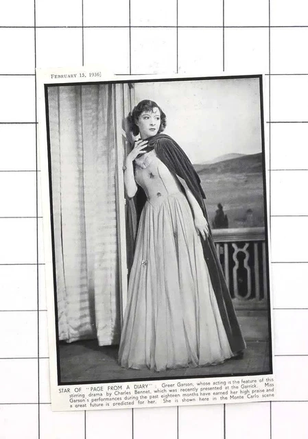 1936 GREER GARSON In The Monte Carlo Scene Of "Page From A Diary" £6.00 ...