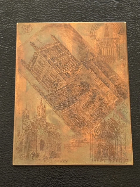 ANTIQUE / VINTAGE Tower Pictures Signed Engraving Copper Printing Plate ...