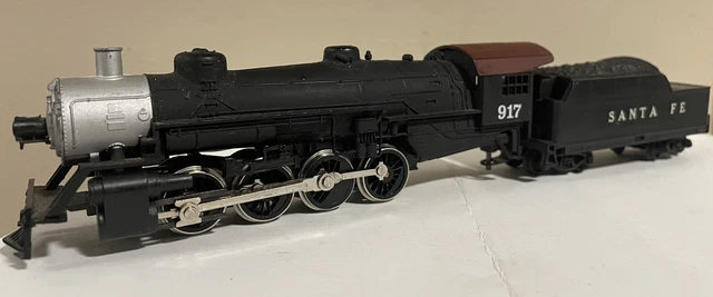 AHM POWERED 0-8-0 Santa Fe Steam Engine Locomotive Ho Scale Excellent ...