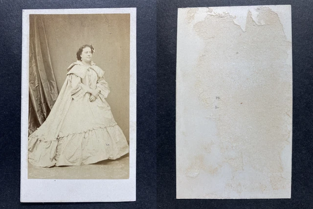 ACTRICE À IDENTIFIER Vintage cdv albumen print. Tirage albuminé 6x9,5 ...
