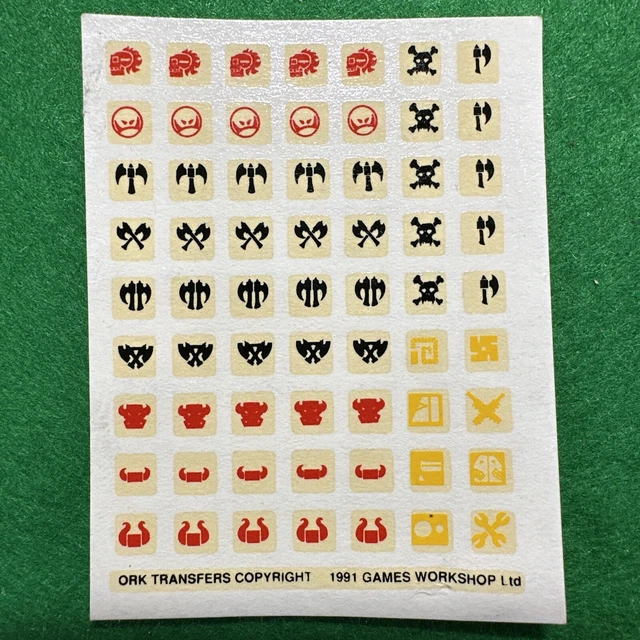 WARHAMMER 40K SPACE Orks Rogue Trader Transfer Sheet Decal Games ...