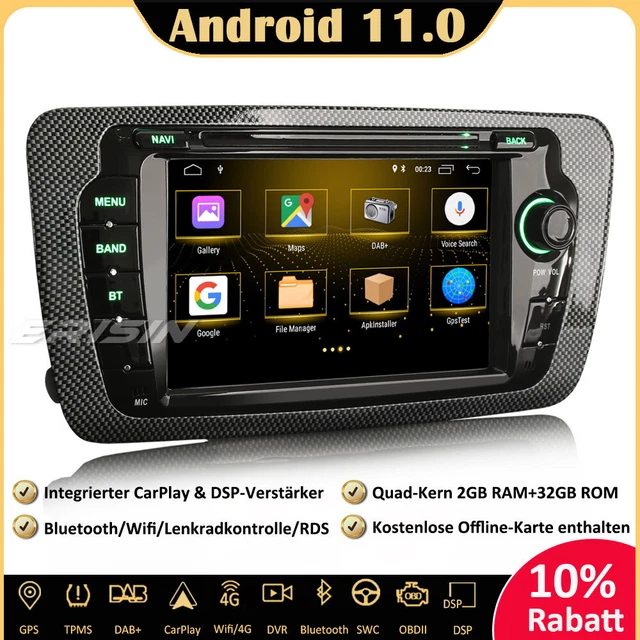 DAB + ANDROID 11 autoradio GPS CarPlay Bluetooth Wifi SWC DTV Navi pour Seat IBIZA EUR 200,65 ...