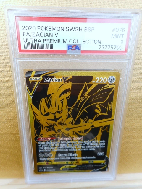 CARTE POKEMON GRADÉE PROMO POKÉMON SWSH BLACK ZACIAN V 2020 076 PCA 9 ...