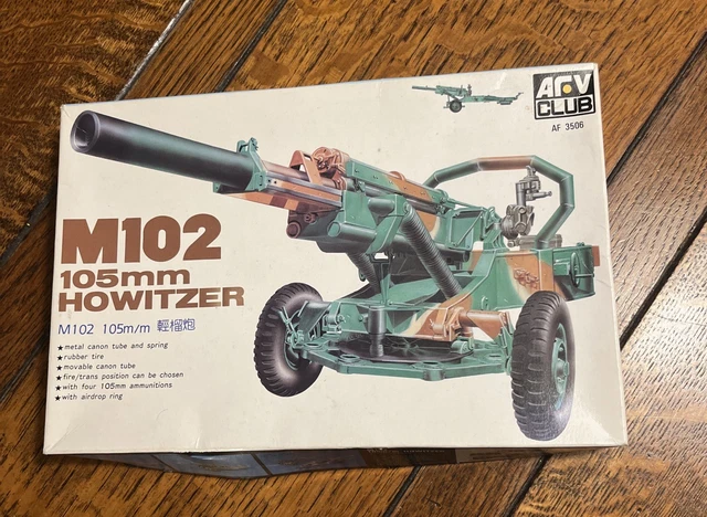 AFV CLUB MODEL Kit 1/35 US M102 105mm Howitzer Plastic & Metal Parts ...