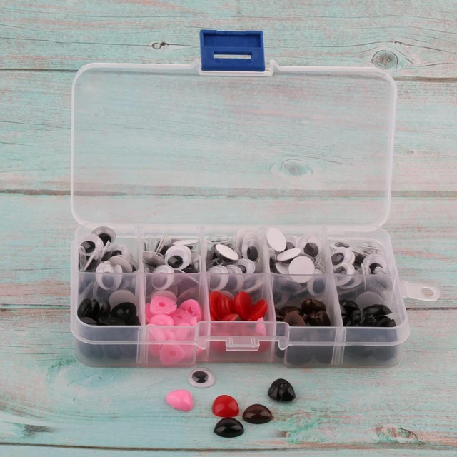 150pcs Plastic Self Adhesive Wiggle Googly Eyes And 75pcs Nose For Dolls